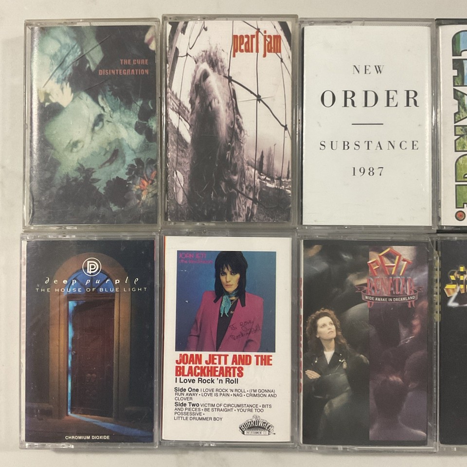 80s 90s Cassette Tape Lot of 10 - Metal, Rock - Joan Jett, Stryper, Pat ...