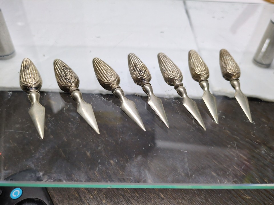 Vintage Set of 7 Webster Sterling Silver Corn on Cob Holders Original ...