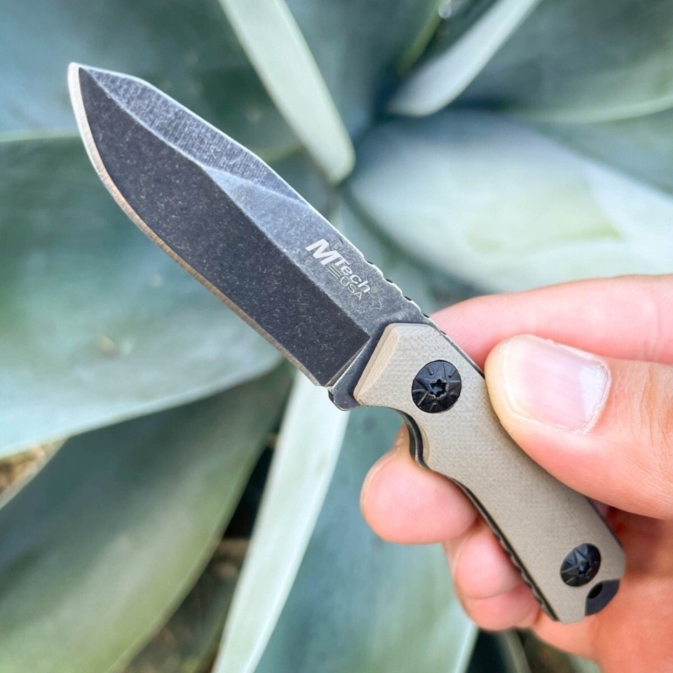 4.75" M-TECH Military Combat Tactical Fixed Blade Neck Knife w/ Chained ...