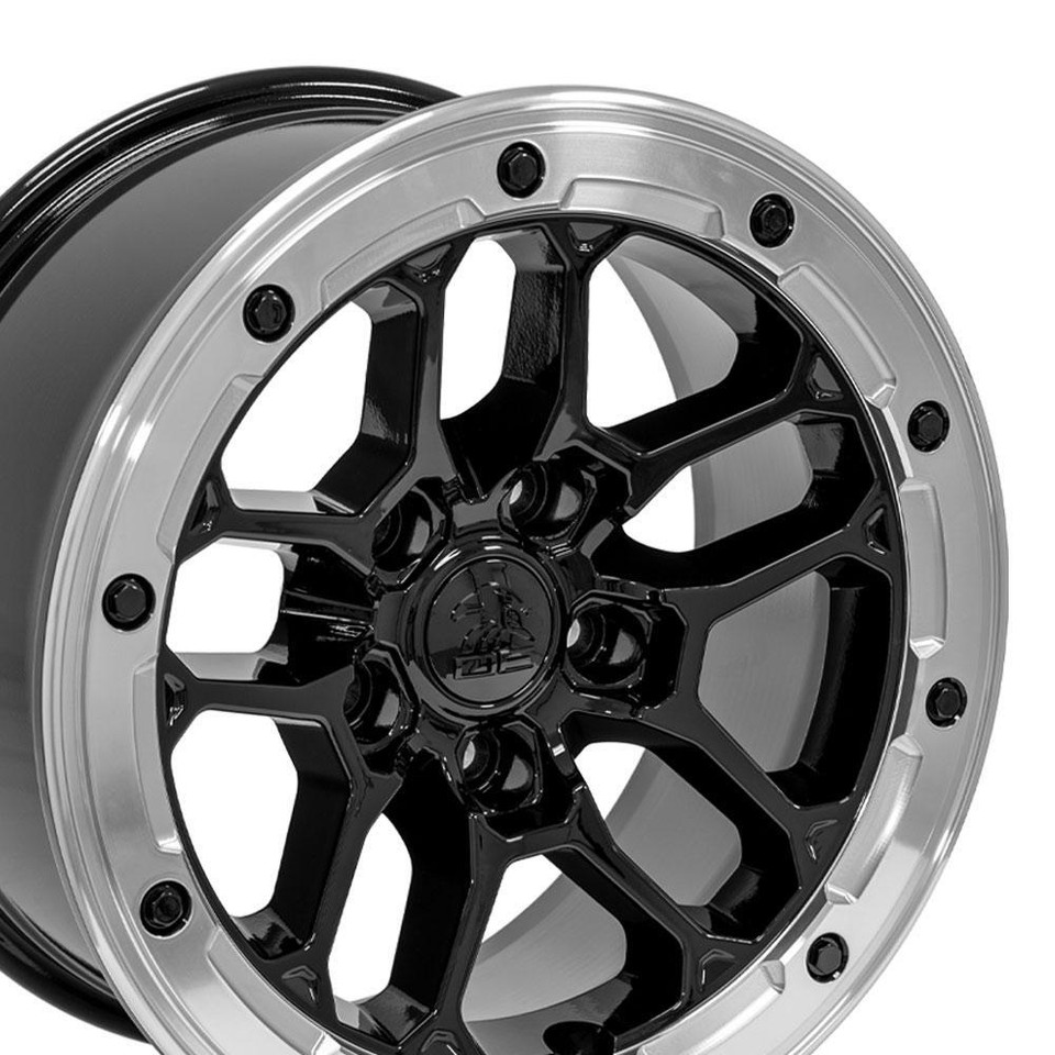 Set of (4) Jeep Wrangler Gladiator 17 inch Machined Black Defiant DF01 ...