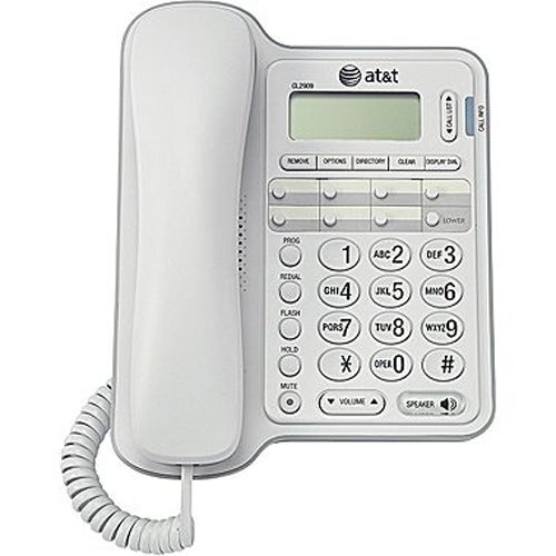 AT&T CL2909 Corded Phone with Speakerphone and Caller ID/Waiting White ...