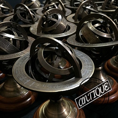 Vintage Ancient Zodiac Sign Globe Armilary Compass Sphere Astronomical ...