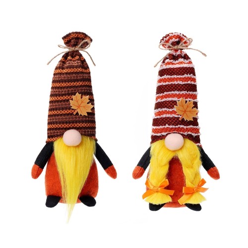 Fall Thanksgiving Gnome Maple Leaf Harvest Festival Dwarf Figurine ...