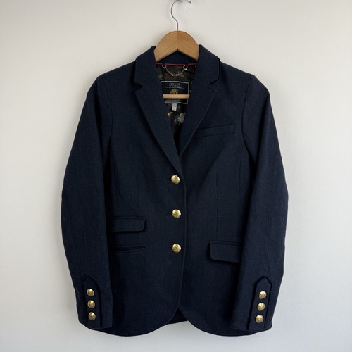 Joules Tweed Blazer Uk 10 Jacket Coat Wool Navy Military Hacking Peyton ...