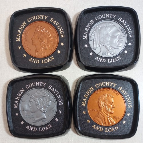 Vintage Rare Coin Coaster Set of 4 (IN A BAG!) | eBay