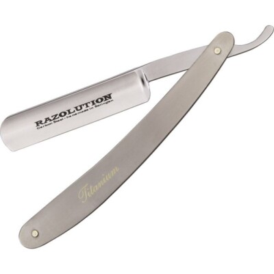 Razolution Straight Razor 3" Carbon Steel Razor Blade Titanium Handle ...