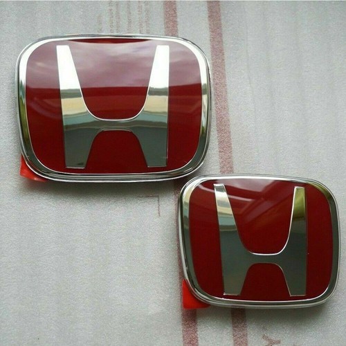 FRONT + REAR RED H EMBLEM FIT FOR CIVIC SEDAN 4DR EX LX SI 2006 2009 ...