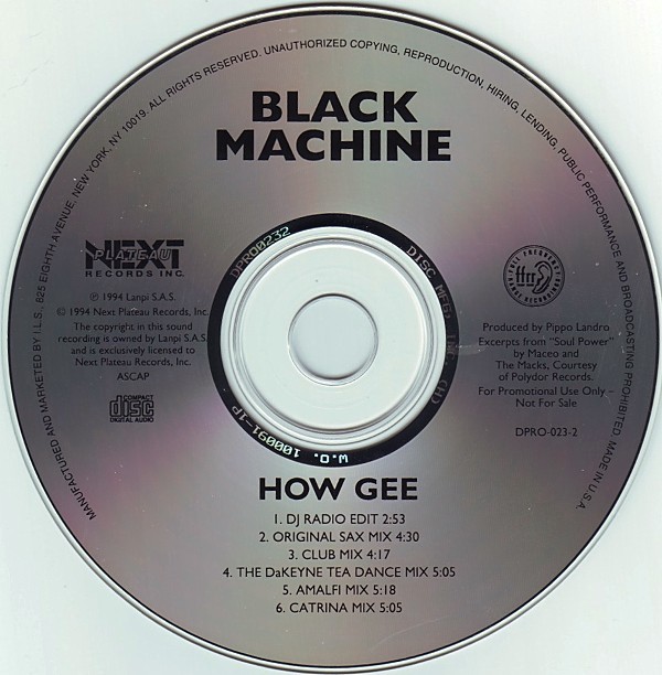 BLACK MACHINE How Gee 6x Promo CD Single 1994 samples MACEO and MACKS ...