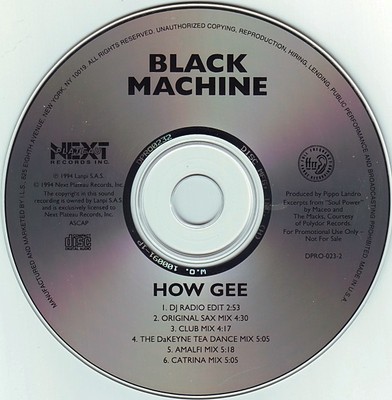 BLACK MACHINE How Gee 6x Promo CD Single 1994 samples MACEO and MACKS ...