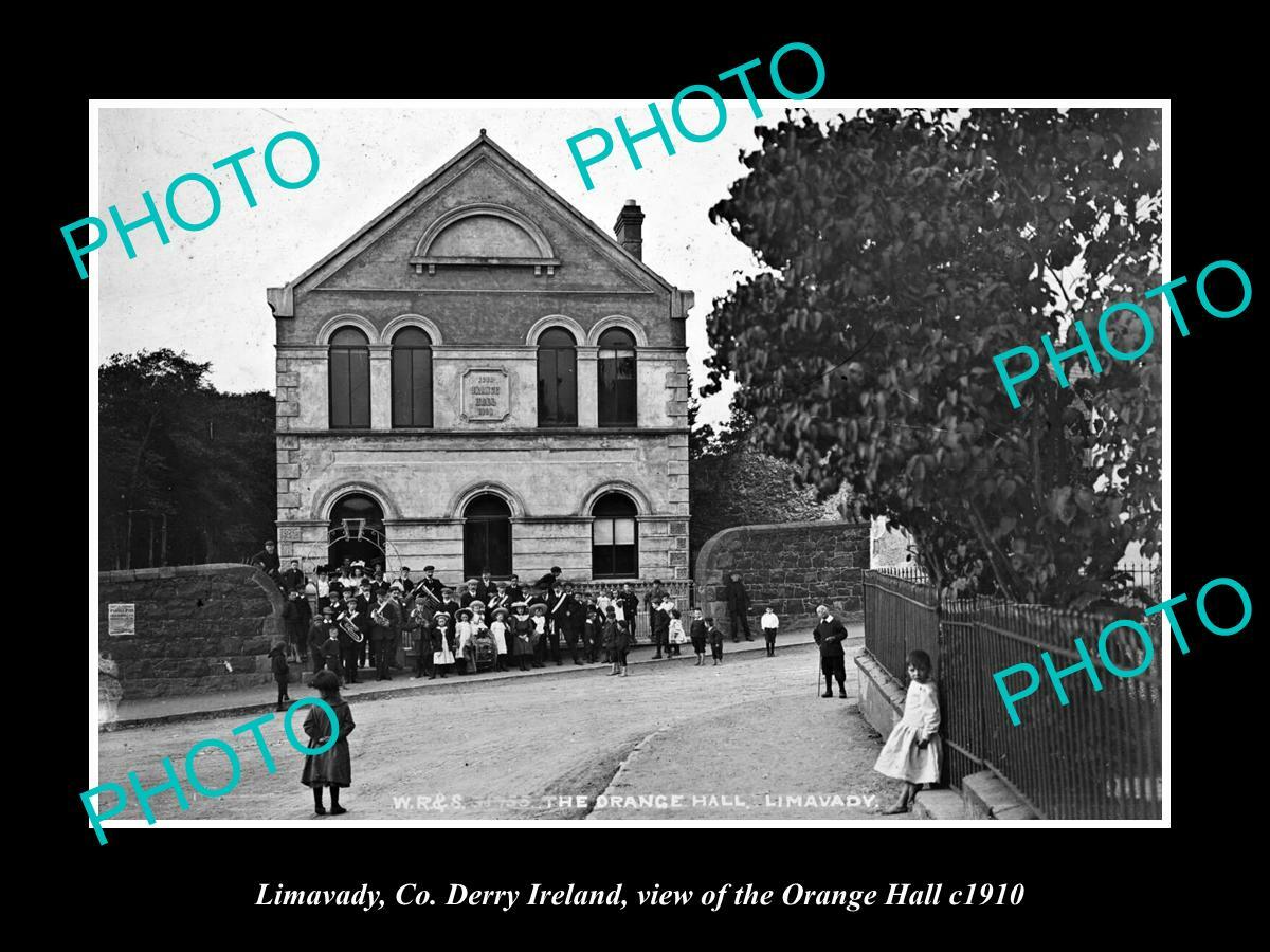 OLD 8x6 HISTORIC PHOTO OF LIMAVADY DERRY IRELAND VIEW OF ORANGE HALL ...