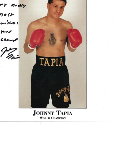 Rare SIGNED JOHNNY TAPIA Vintage 8x10 Glossy Photo AUTOGRAPH BOXING ...