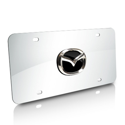 Mazda Black Infill 3D Logo Chrome Stainless Steel License Plate | eBay