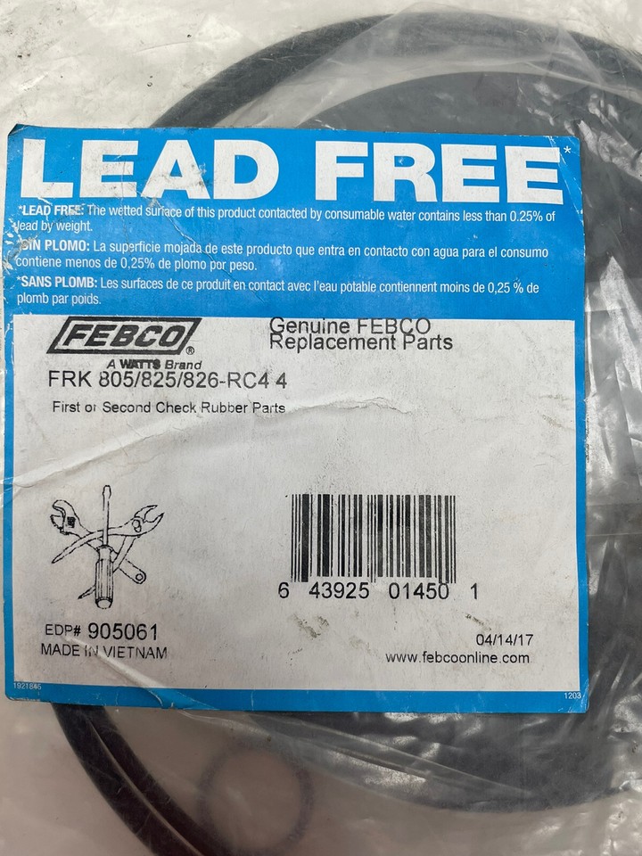 FEBCO FRK 805/825/826-RC4 4" RUBBER KIT REPLACEMENT 905061 BACKFLOW | eBay