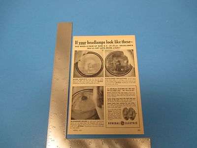 1957 Print Ad, General Electric GE All-Weather Headlamps, Auto, Car ...