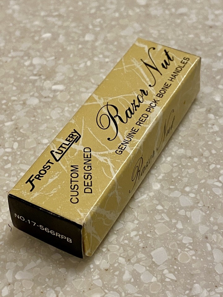 FROST Cutlery Razor Nut, Trapper Knife, Red Bone Handles, Japan, NEW IN ...