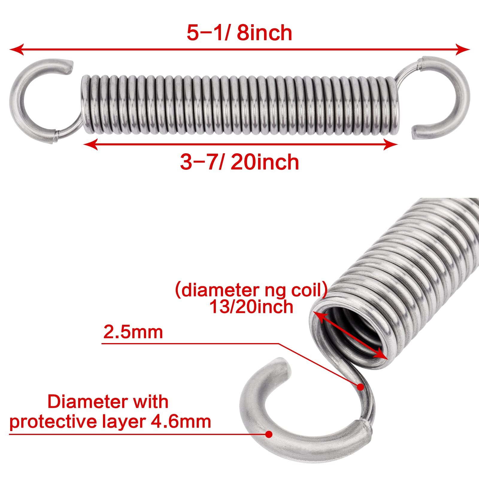 GUPO 5-1/8 2 Pcs Recliner Sofa Chair Stainless Steel Spring Replacement ...
