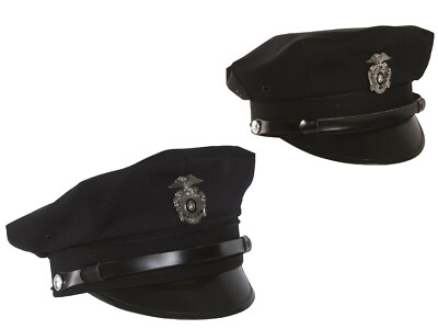 US Police Officer Visor Hat With Badge Wool Blend Cop Hat | eBay UK
