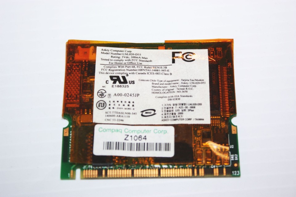 INTERNAL 56K DIAL UP MODEM #212786-001--COMPAQ PRESARIO 1200 SERIES ...