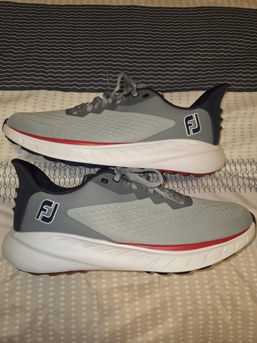 FootJoy Flex XP Previous Season Gray Navy Red Men Spikeless Golf Shoe ...