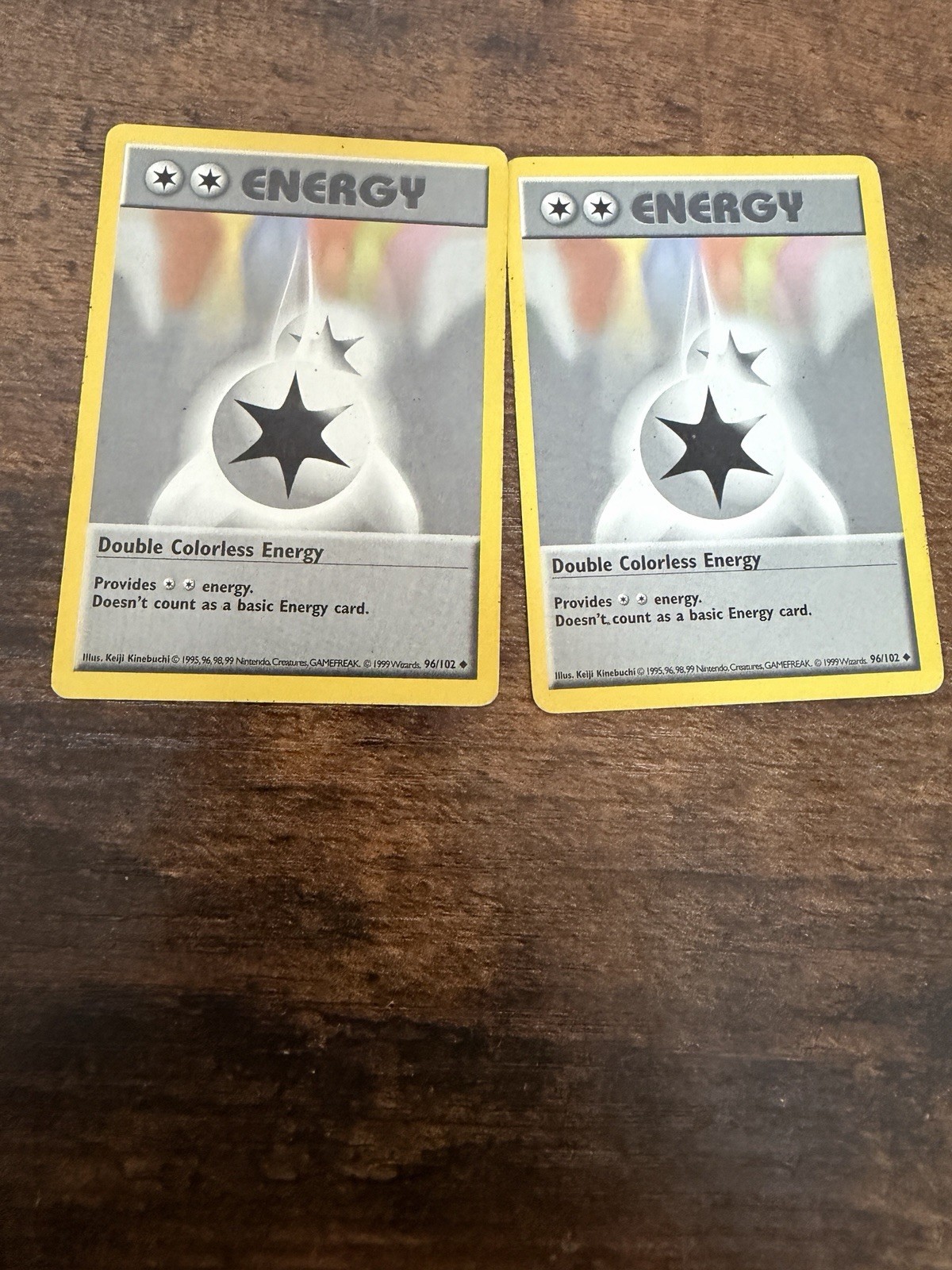 double colorless energy 1999 Pokémon Shadowless 2 Card Lot 96/102 | eBay