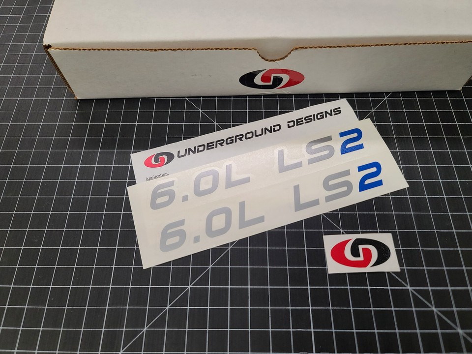 6.0L LS2 Decals (2pk) Racing Hood Stickers 05-07 Corvette 06 GTO 06-09 ...