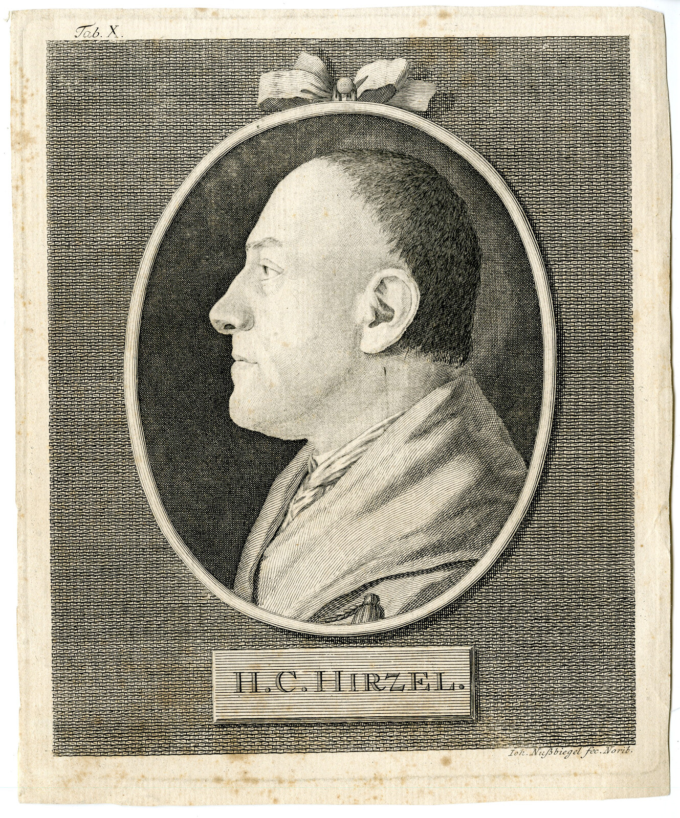 Antique Print - HANS CASPAR HIRZEL-PORTRAIT-NUSSBIEGEL-unknown artist ...