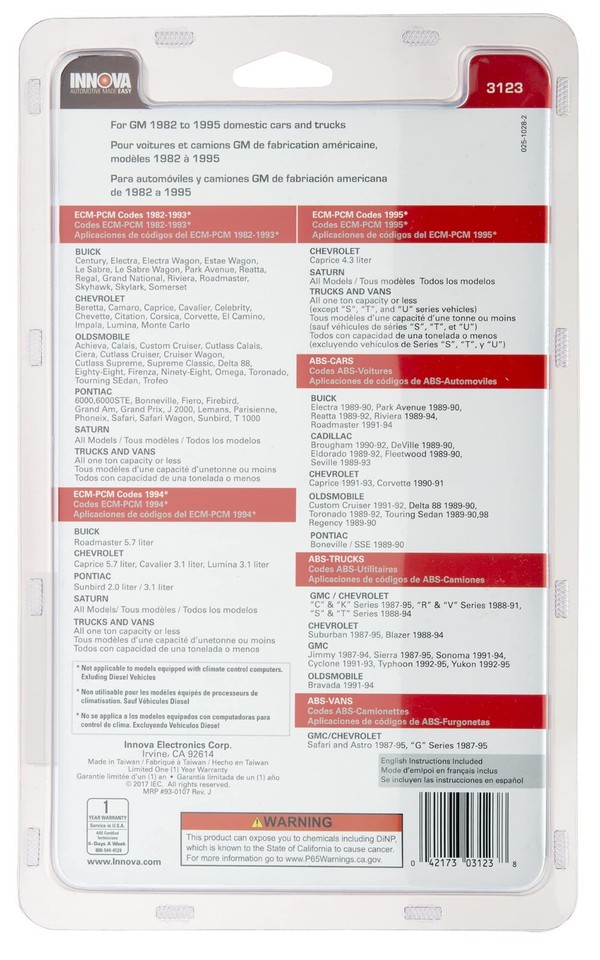 Code Reader GM Digital OBD1 Scanner Electronics Scan Tool 1982-1995 ECM ...