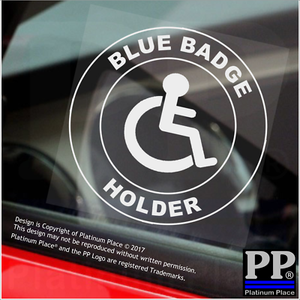 1x Disabled Blue Badge Holder-Round-Window Sticker-Sign,Car,Warning ...