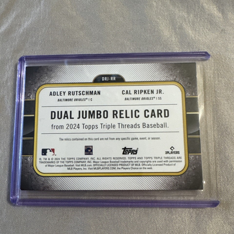 Cal Ripken Jr./Adley Rutschman Dual Jumbo Relic 2024 Topps Triple ...