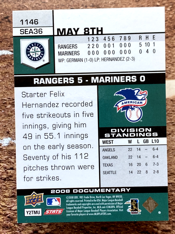 2008 Upper Deck Documentary Felix Hernandez #1146 | eBay