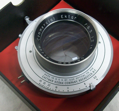 Vintage Kodak Commercial Ektar Lens, 12-Inch, f/6.3, Lumenized, Synchro ...