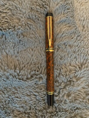 Waterman Rhapsody Red Marble Fountain Pen, 18k Gold Medium Nib 1994 new ...