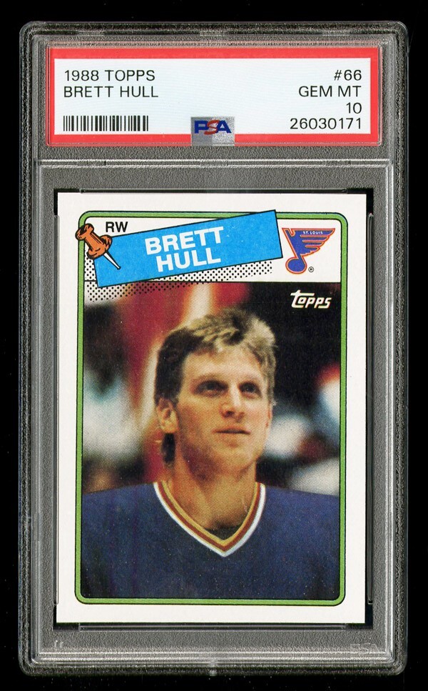 1988 Topps 66 Brett Hull PSA 10 50:50 Centered Perfectly Printed High ...