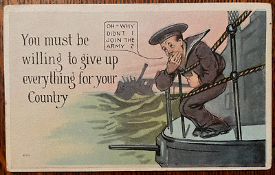 Vintage Humorous Postcard 1915-1930 Military Humor - Give Up Everything ...