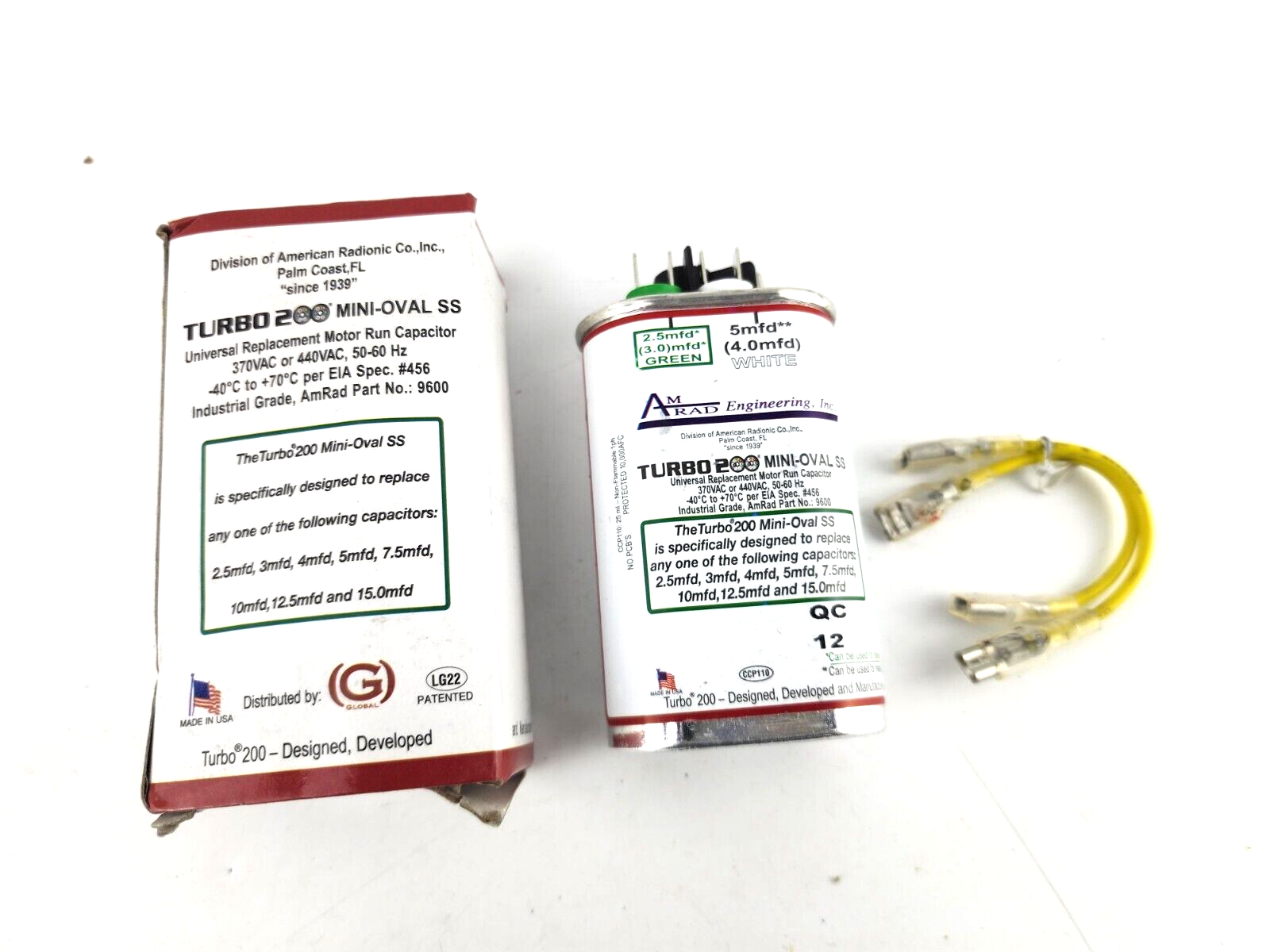 TURBO 200 Mini Oval Universal 2.5 - 15 Mfd Motor Run Capacitor | eBay