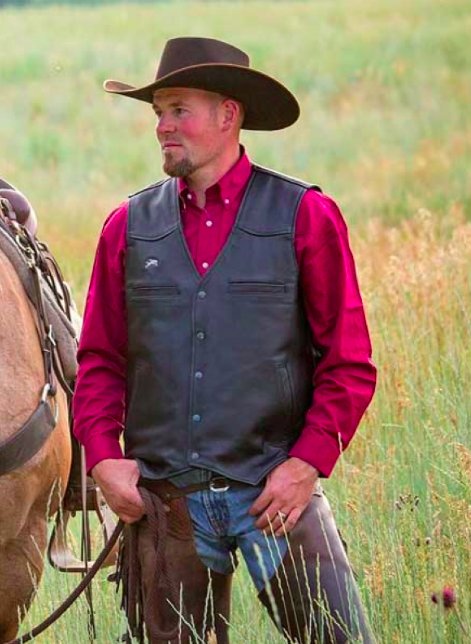 Wyoming Traders Mens Drover Snap Up Leather Conceal Carry Ranch Wear ...