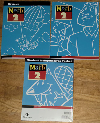 Math 2 BJU *NEW Worktext, Reviews, Student Manipulatives Packet Bob ...