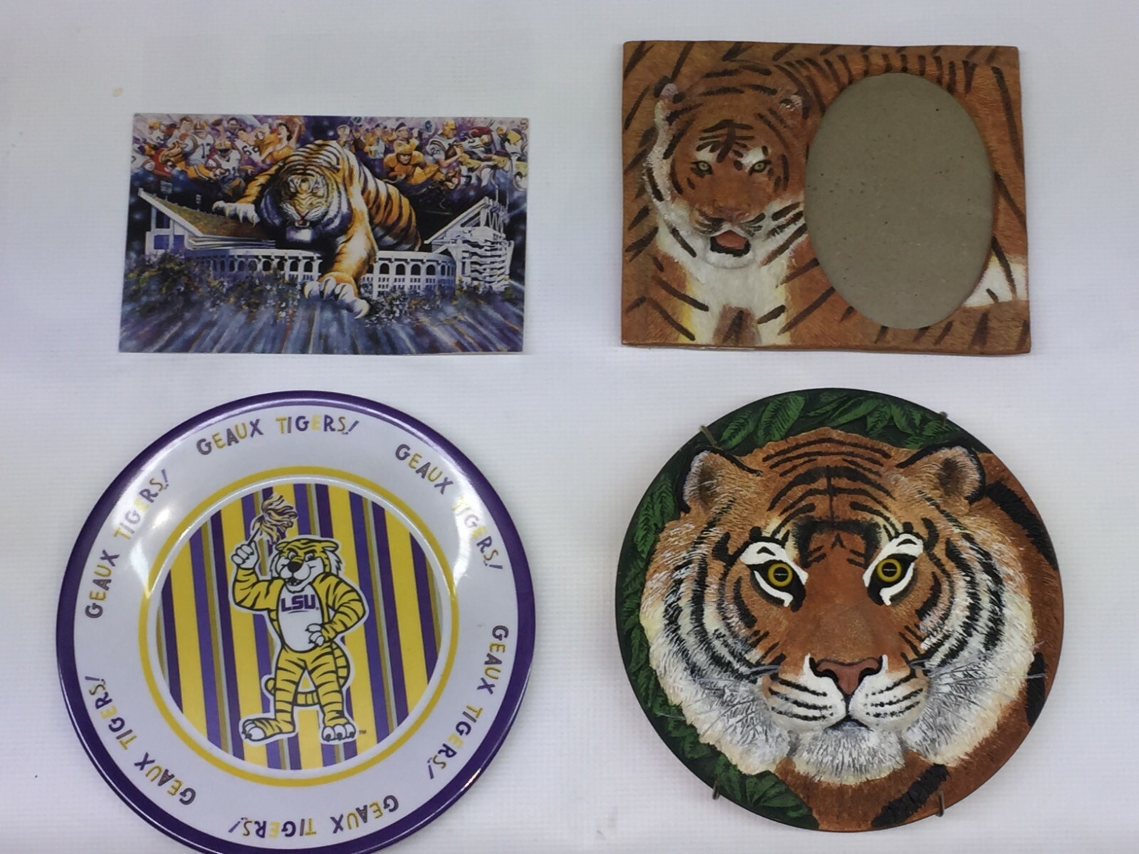 LSU Memorabilia: tiger plate and LSU plate, art piece and tiger frame ...