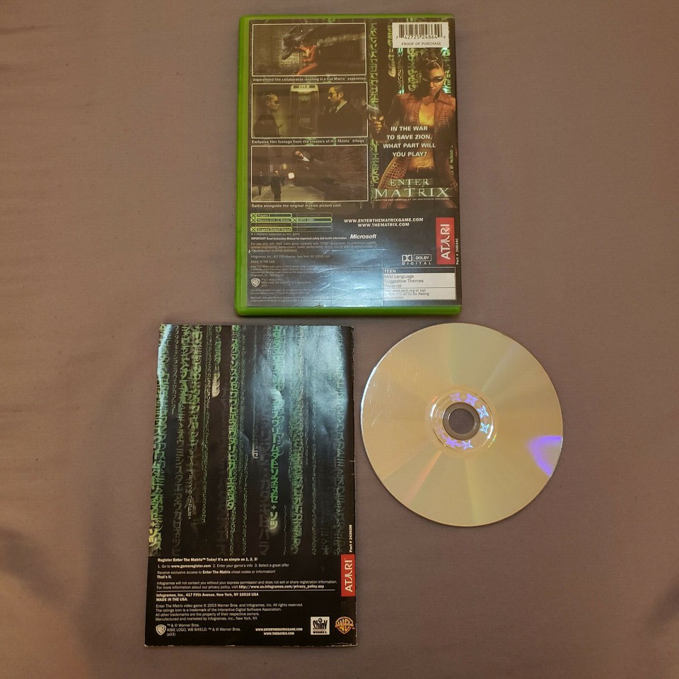 ENTER the MATRIX Original Xbox Game Disc, Manual and Case Included! | eBay