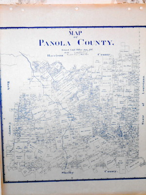 Old Panola County Texas General Land Office Owner Map Carthage Boren ...
