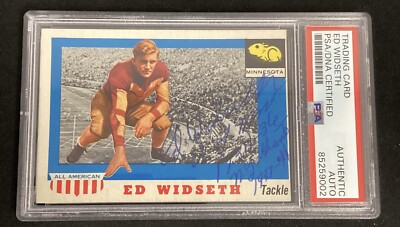 Ed Widseth Signed 1955 Topps All American #48 Football Card RC Auto PSA ...