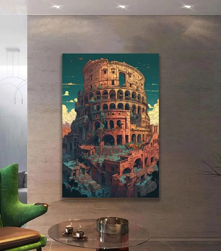 Colosseum Rome Abstract Art 90*120cm Canvas Unframed Print Australian ...