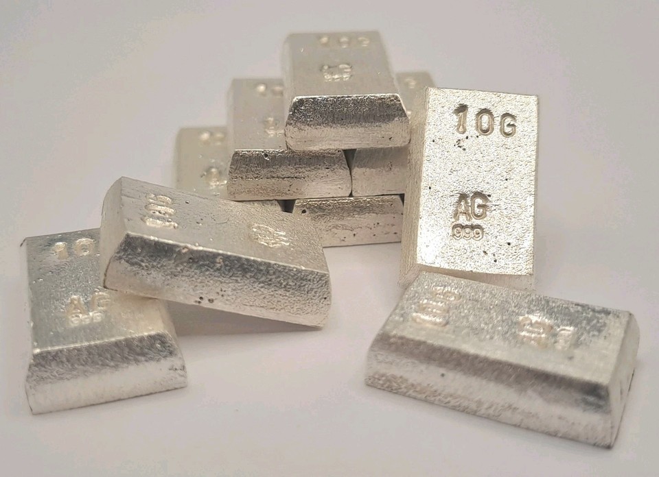 10g .999 Hand Poured Silver Bullion Bar - Vault Style Stackers | eBay UK