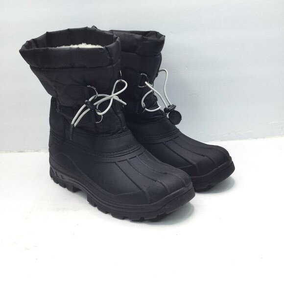 McKinley Hamilton Women Snow Boots Size 9.5 Black Faux Fur Lace Up | eBay