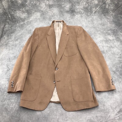 Ultra Suede Blazer Men 46 Tan Single Vent Classic Casual Career USA VTG ...