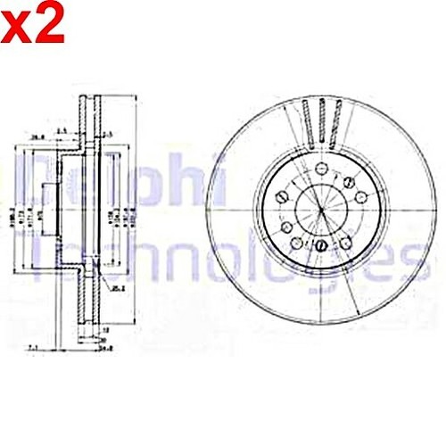 2X Brake Disc DELPHI Fits BMW X3 X5 34116859679 | eBay