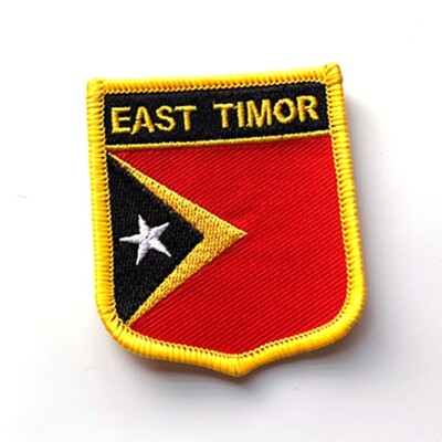 x2 Pack FLAG PATCH PATCHES east_timor IRON ON COUNTRY EMBROIDERED WORLD ...