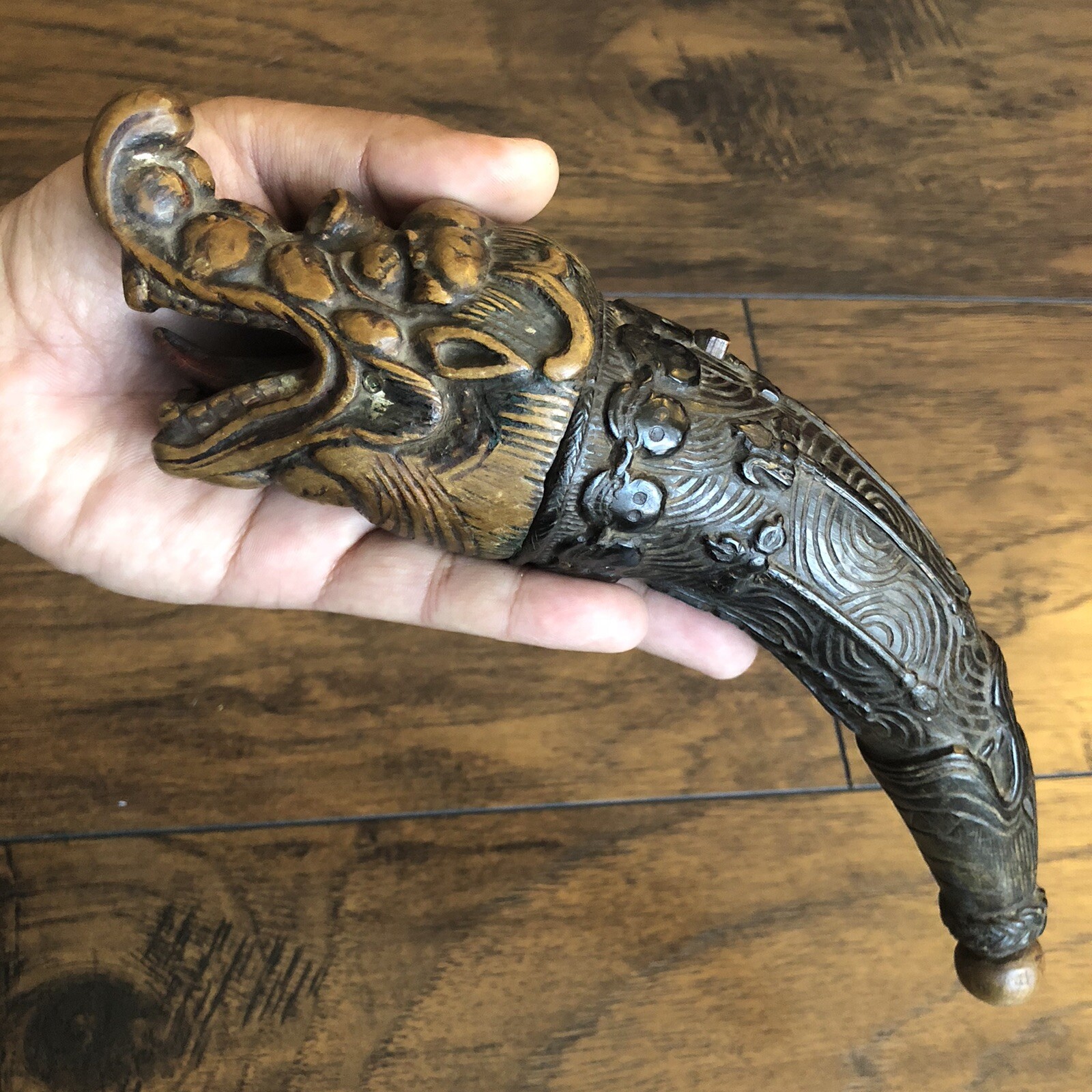 18th Century Antique Tibetan Tantric Instrument Makara Tungwa Ritual ...