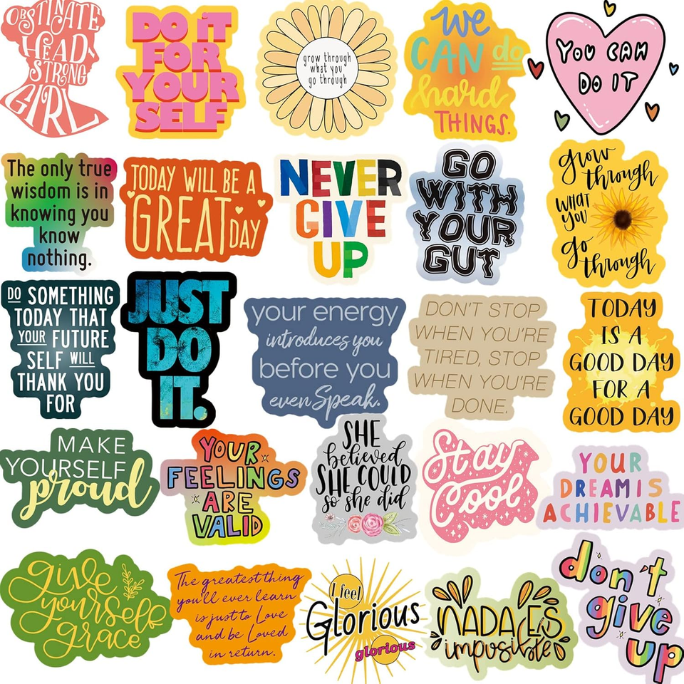 200PCS Positive Motivational Words Stickers for Adults, Inspirational ...