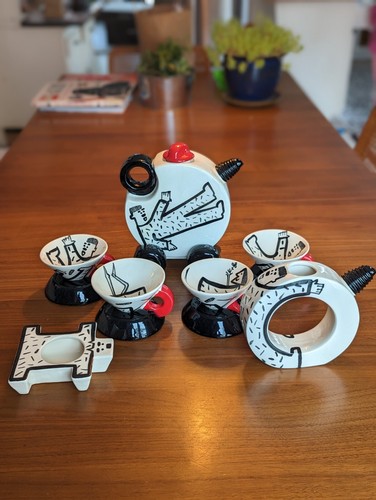 Vintage Ceramic Memphis Milano tea set Jiri Bures post modern Signed | eBay